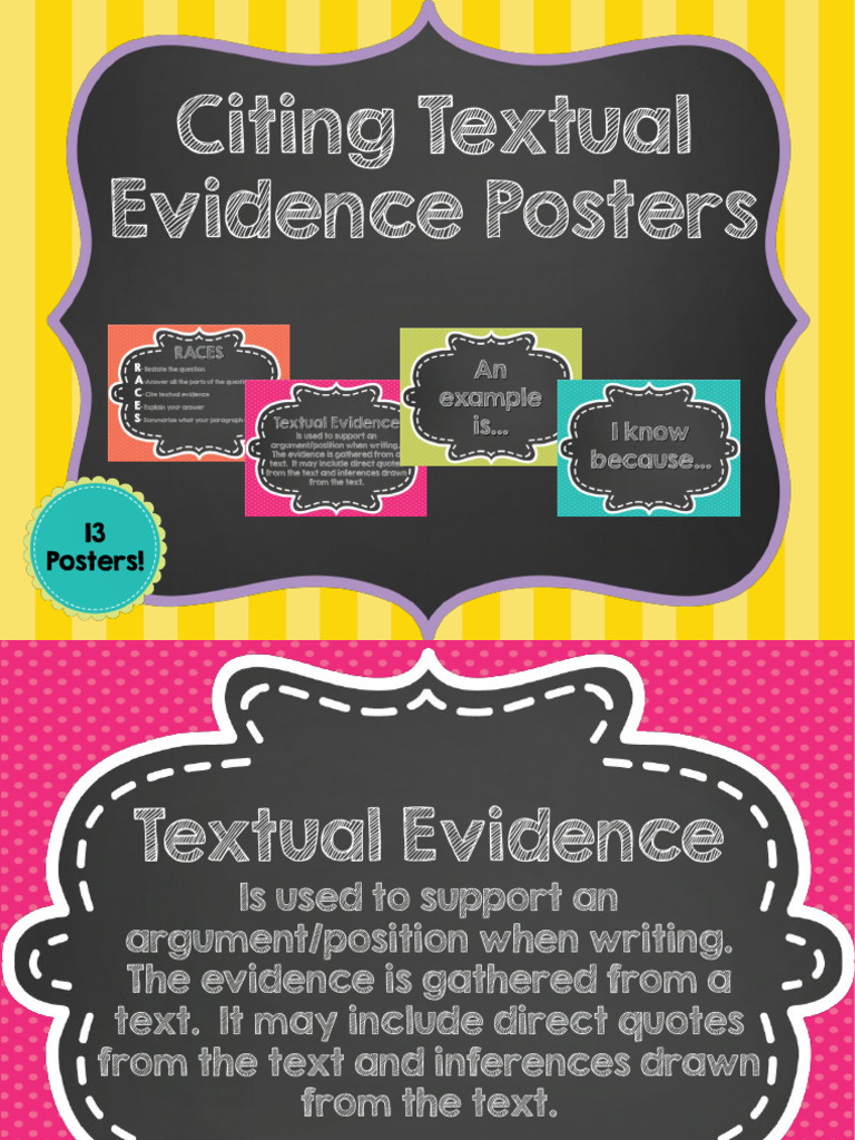 Citing Textual Evidence Posters | PDF