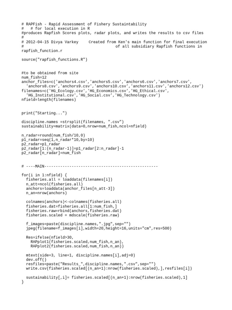 Rapfish Execution.r | PDF
