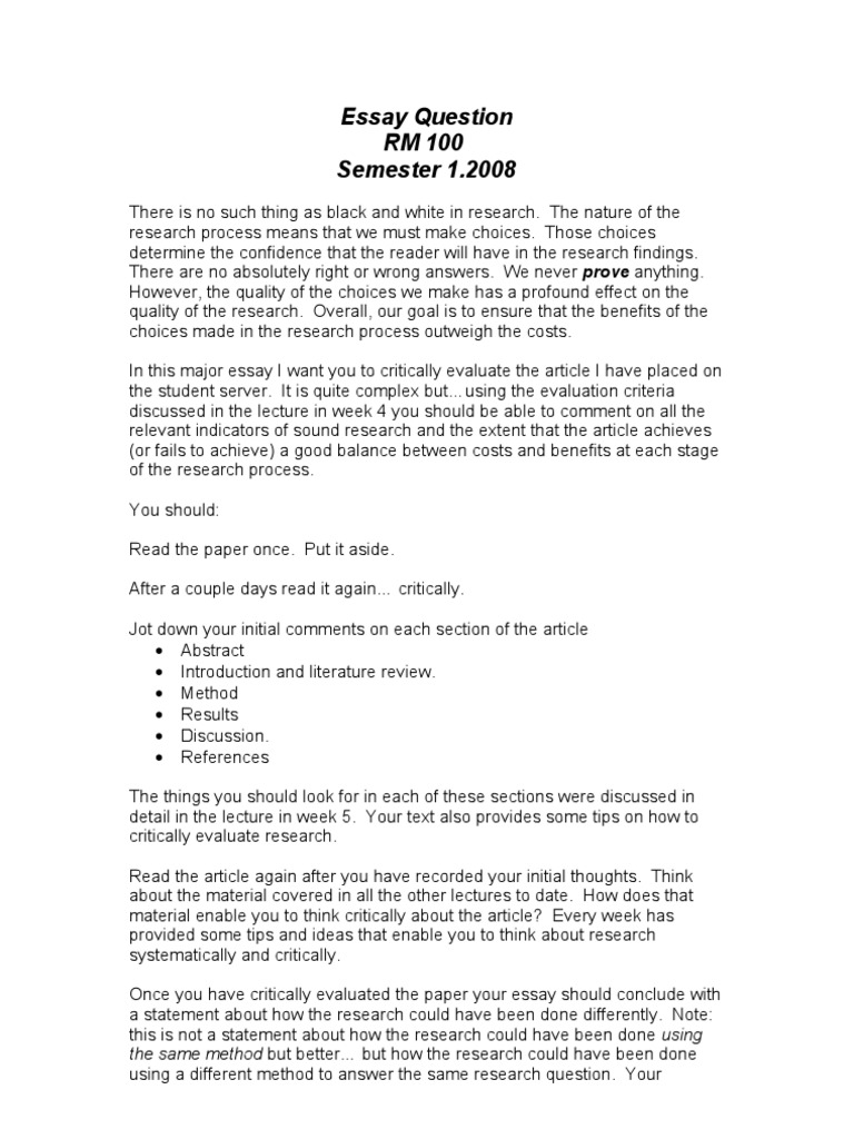 Essay Question | PDF | Lecture | Essays