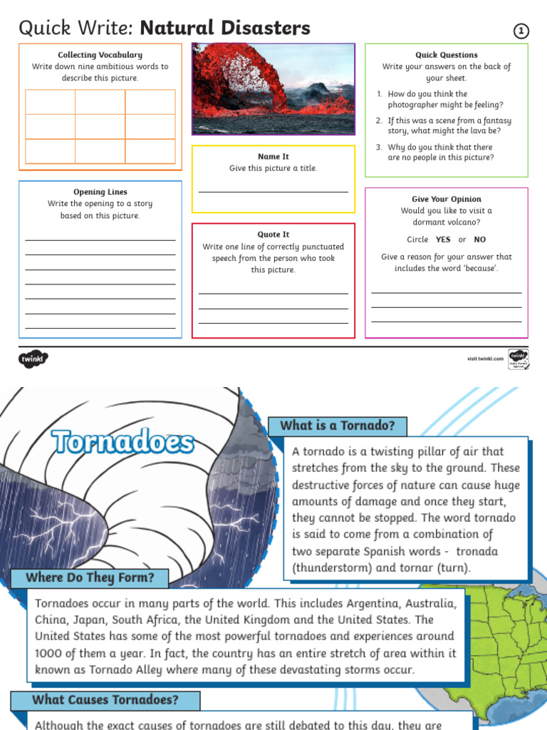 Quick Write: Natural Disasters: Quick Questions Collecting Vocabulary ...