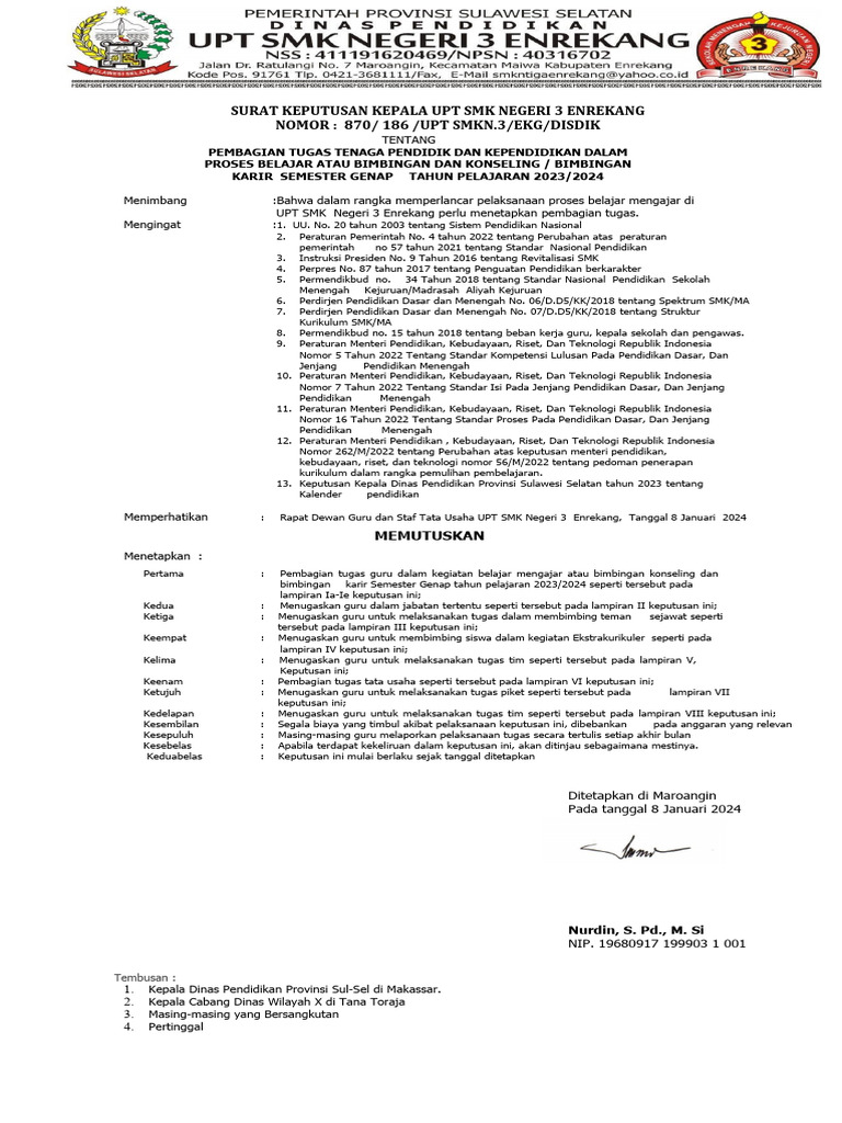 SK Batug Genap 20232024 | PDF