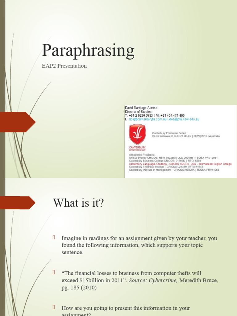 Paraphrasing vs. Direct Quotes Guide | PDF | Crimes | Crime & Violence