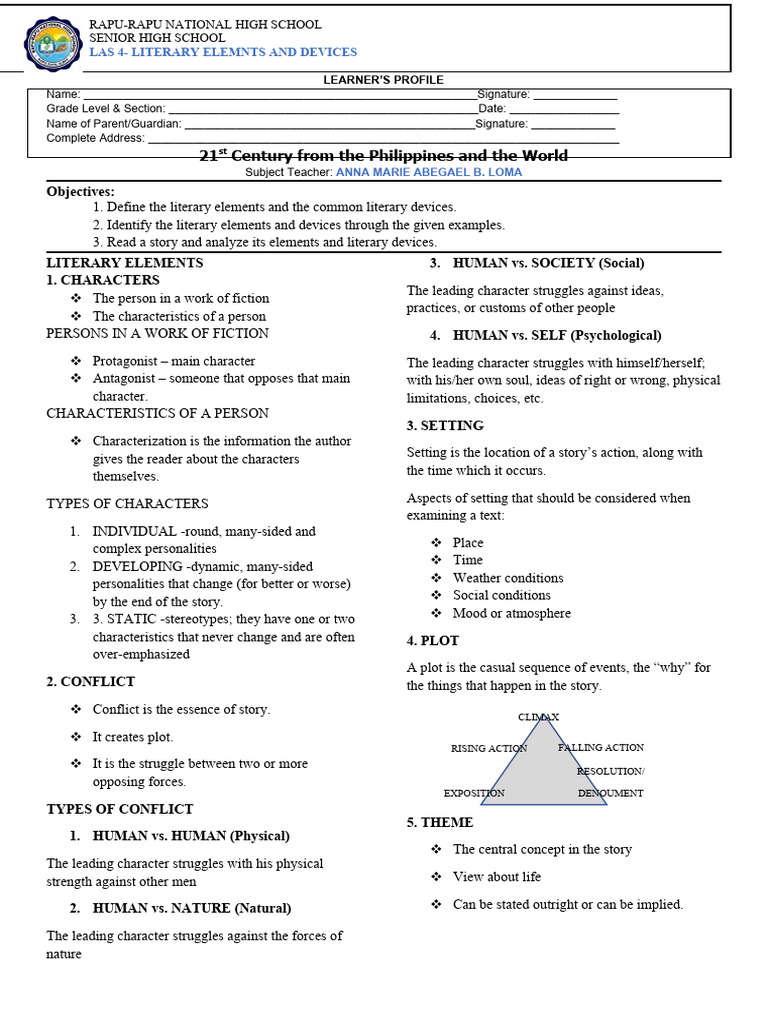 Literary Elements and Devices Guide | PDF | Narration | Plot (Narrative)