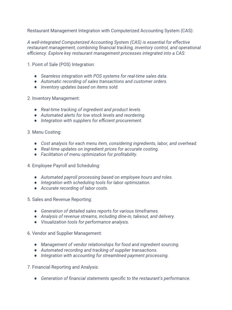 Restaurant Management | PDF | Point Of Sale | Enterprise Resource Planning