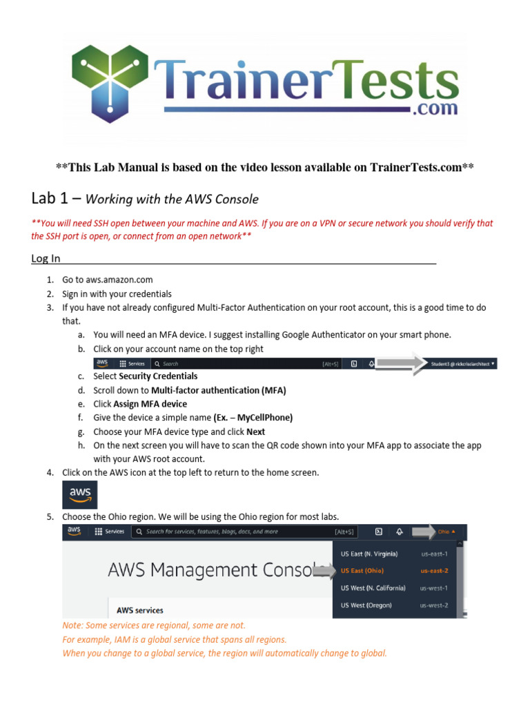 1 - The AWS Console | PDF | Computing | Software