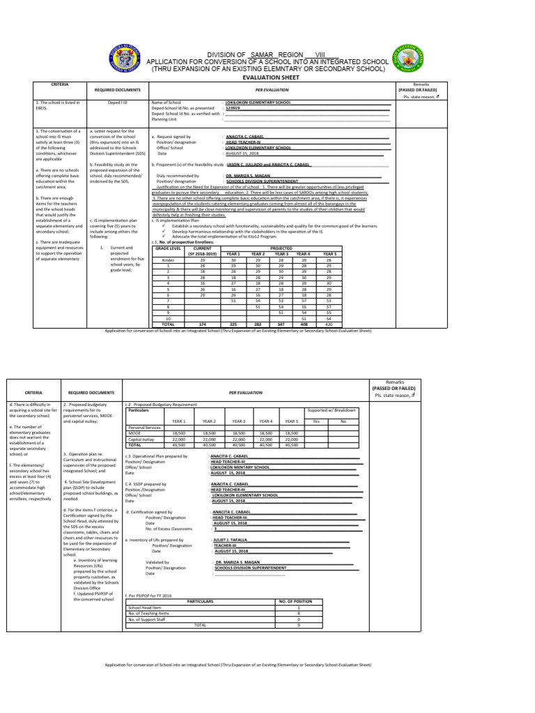 Evaluation Sheet for LIS | PDF