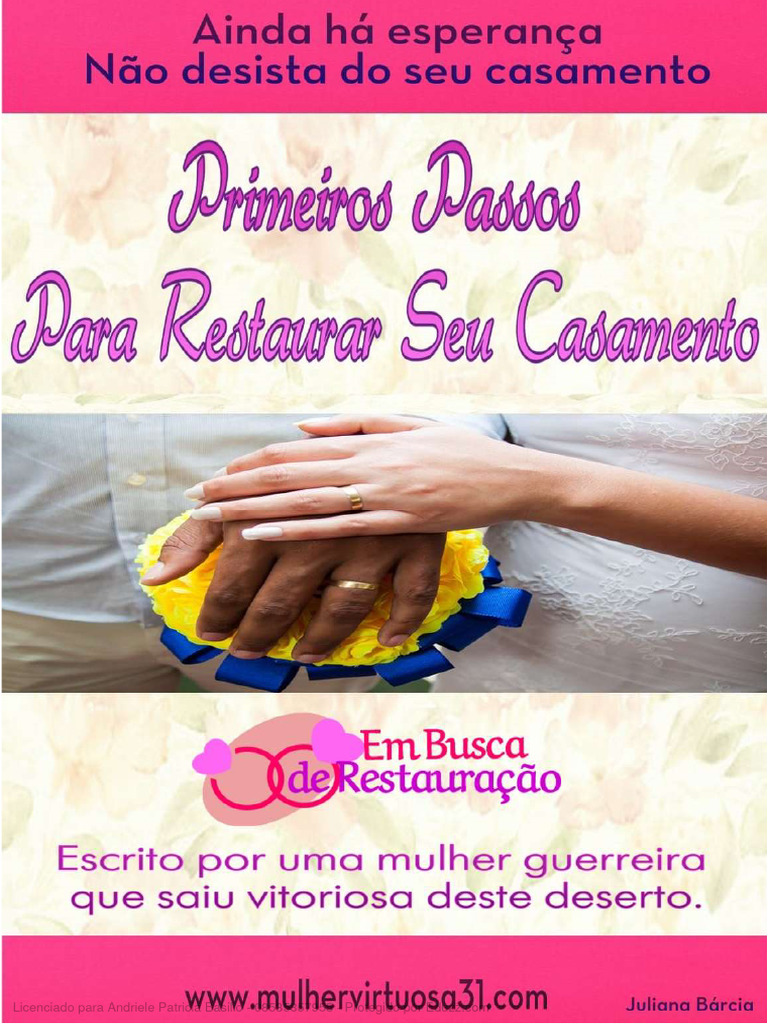 Primeiros Passos Para Restaurar O Casamento Download Grátis Pdf