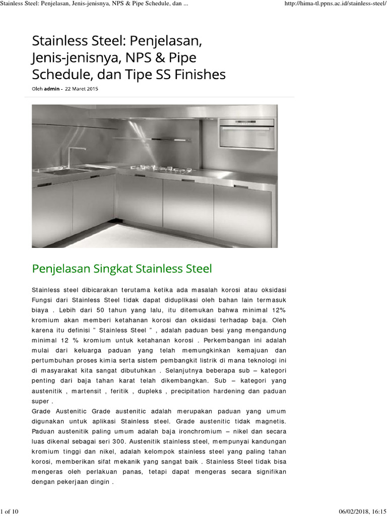 Penjelasan Singkat Stainless Steel | PDF