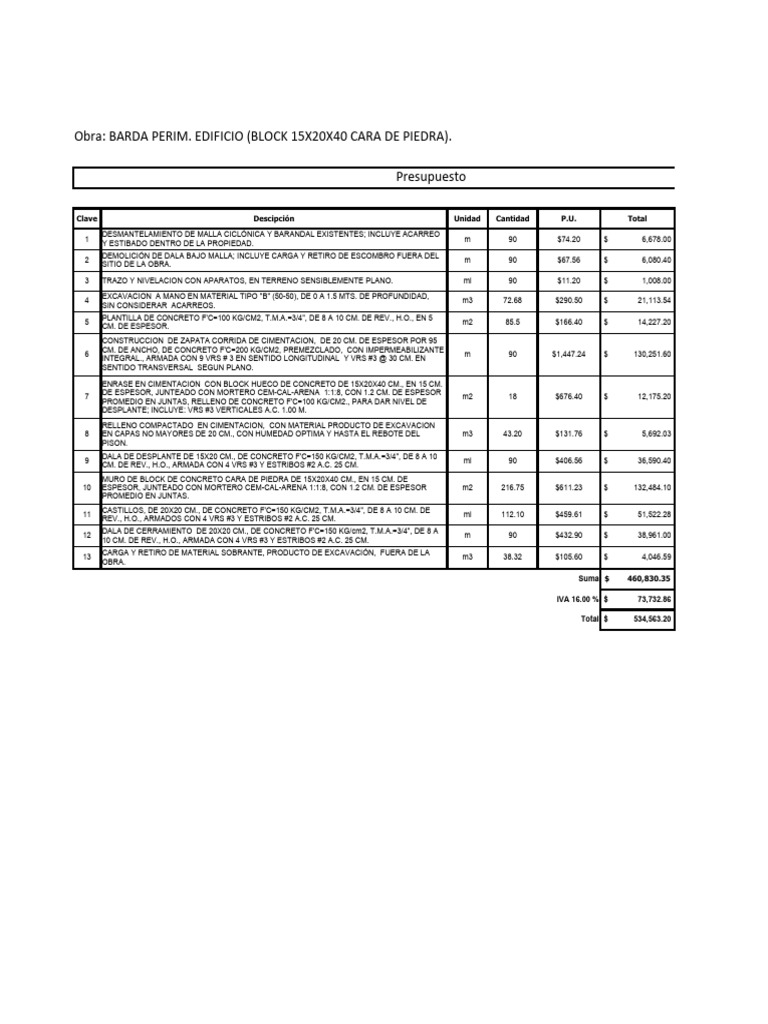 BARDA | PDF | Fundación (Ingeniería) | Hormigón