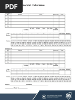 Cricket Score Sheet Template PDF | PDF
