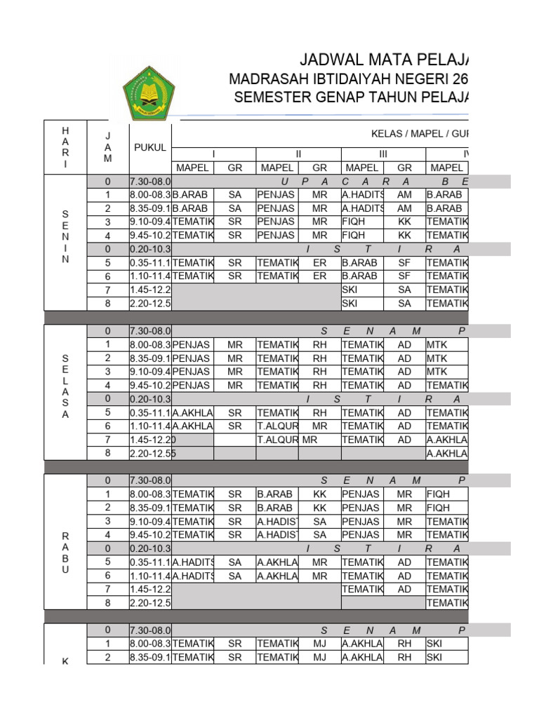 Roster Genap 2024 | PDF