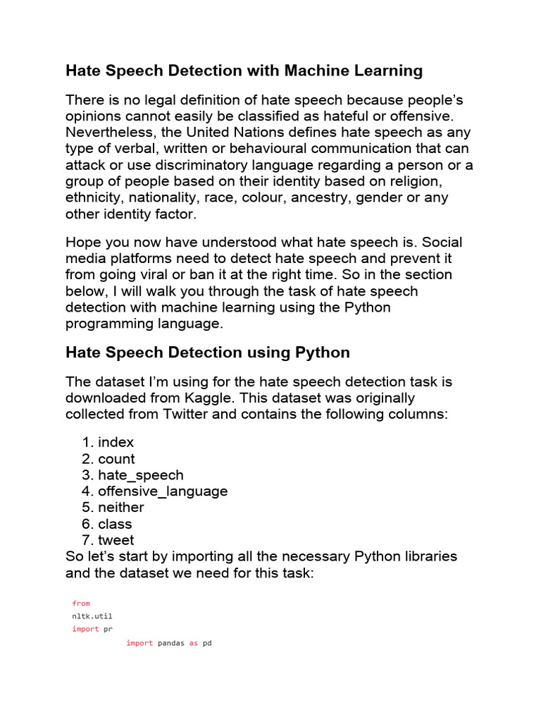 Hate Speech | PDF | Hate Speech | Machine Learning