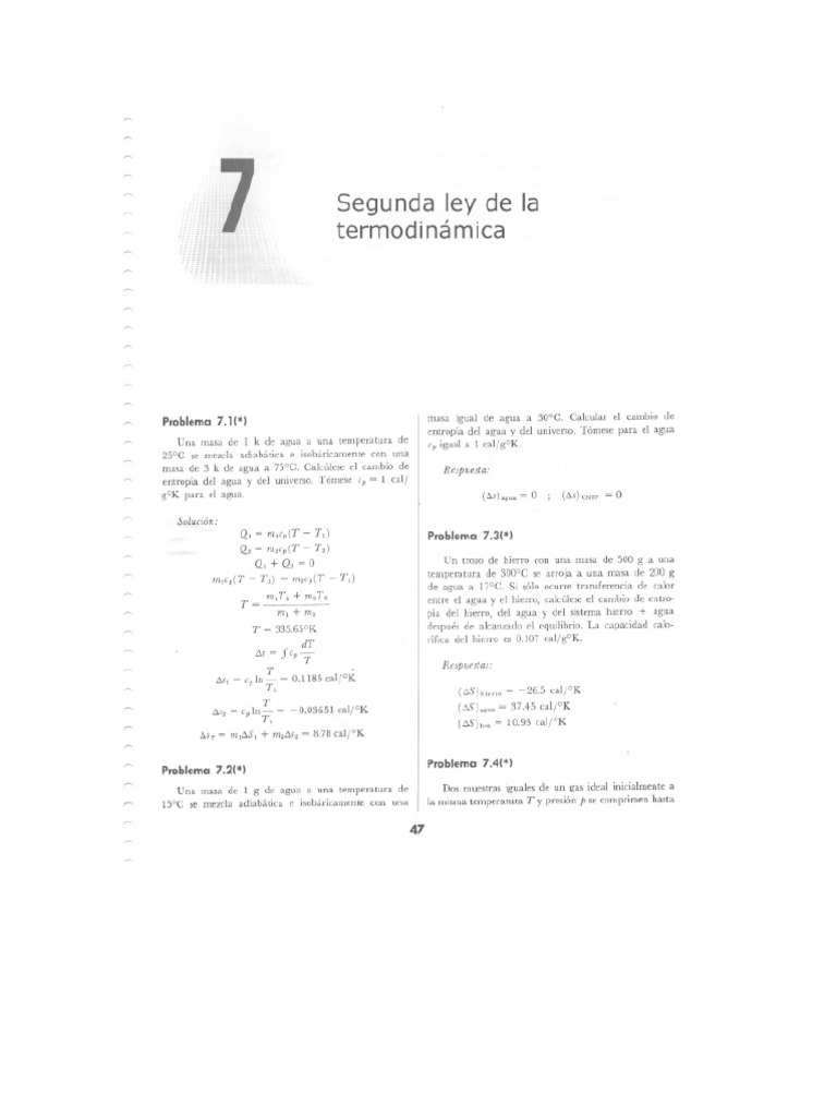 Solucionario Garcia Colin Termodinámica Capitulos 7 y 8 | PDF