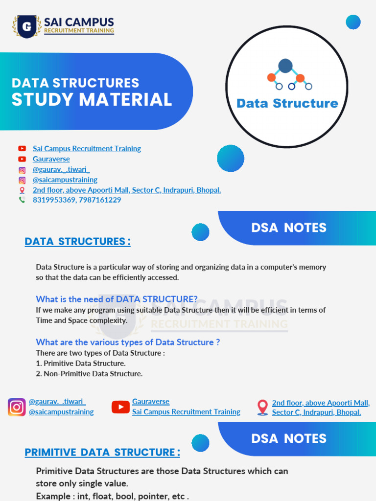 Data Structures STUDY MATERIAL | Download Free PDF | Data Structure | Pointer (Computer Programming)