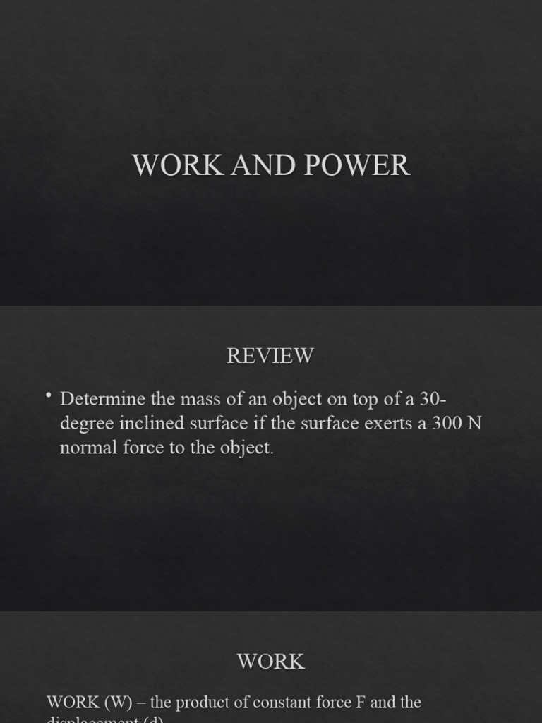 8th Lesson Work and Power | PDF