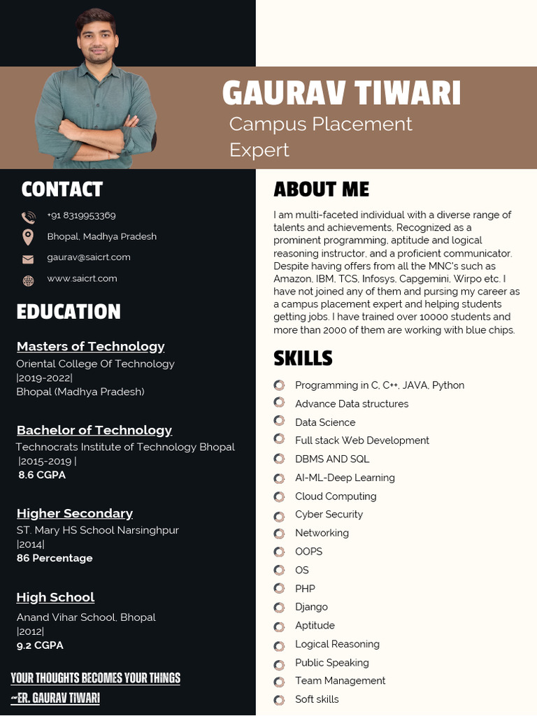 Brown & Cream Professional Web Developer Resume | PDF | Computing