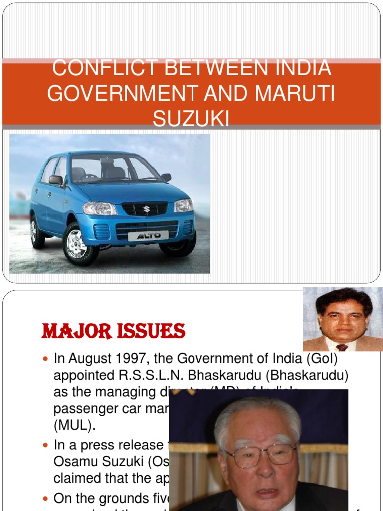 Conflict Between India Government and Maruti Suzuki | PDF | Government ...