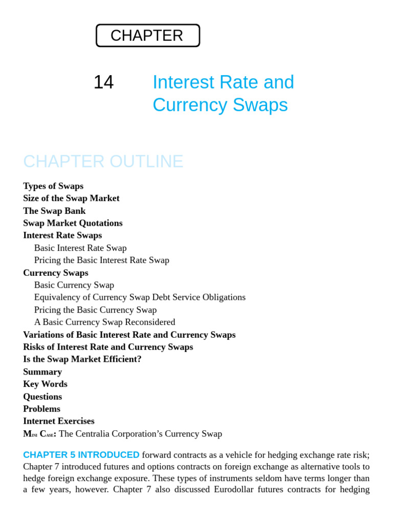 Chap 14 Interest Rate and Currency Swaps | PDF | Swap (Finance) | Currency Swap