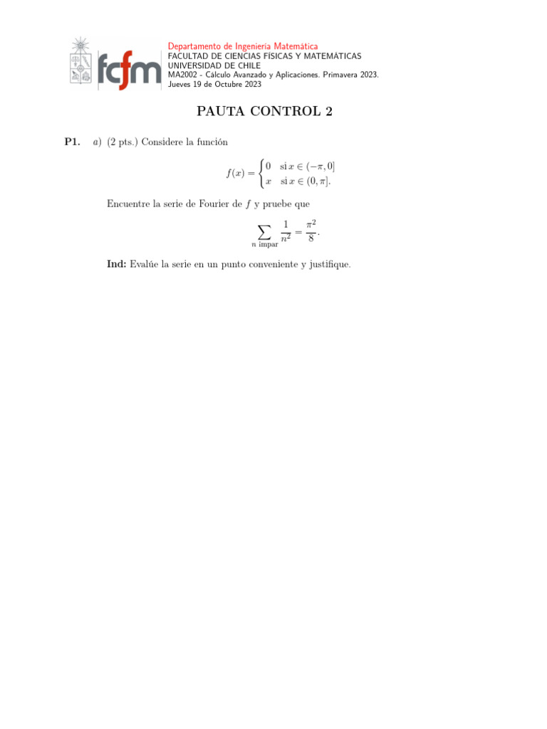 CAA Control 2 2023-2 (Pauta) | PDF | Ecuaciones | Álgebra