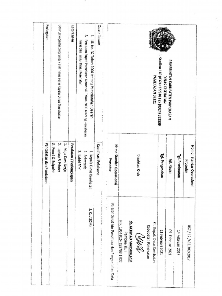 Sop - Balasan Surat Ijin Penelitian Dan Pengambilan Data | PDF Sop - Balasan Surat Ijin Penelitian Dan Pengambilan Data | PDF