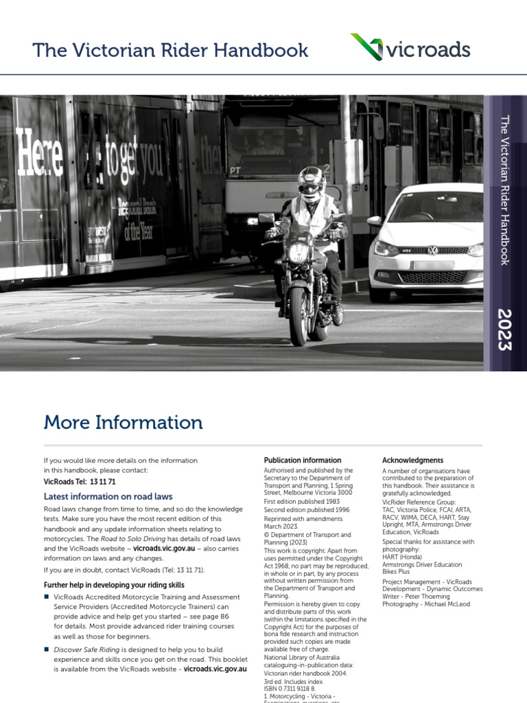 Victorian Rider Handbook | PDF | Motorcycle | Driver's License