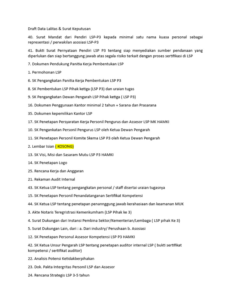 Draft Data Legalitas Dan Surat | PDF | Bisnis | Hukum