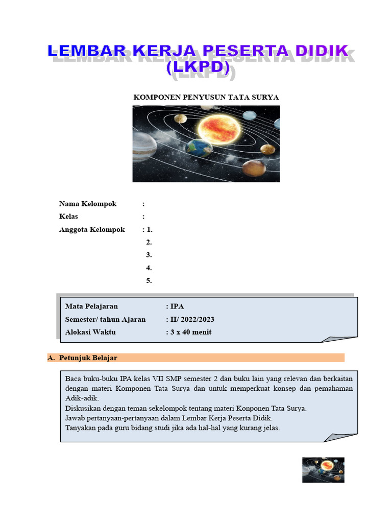 LKPD TATA SURYA Pertemuan 1 Revisi | PDF