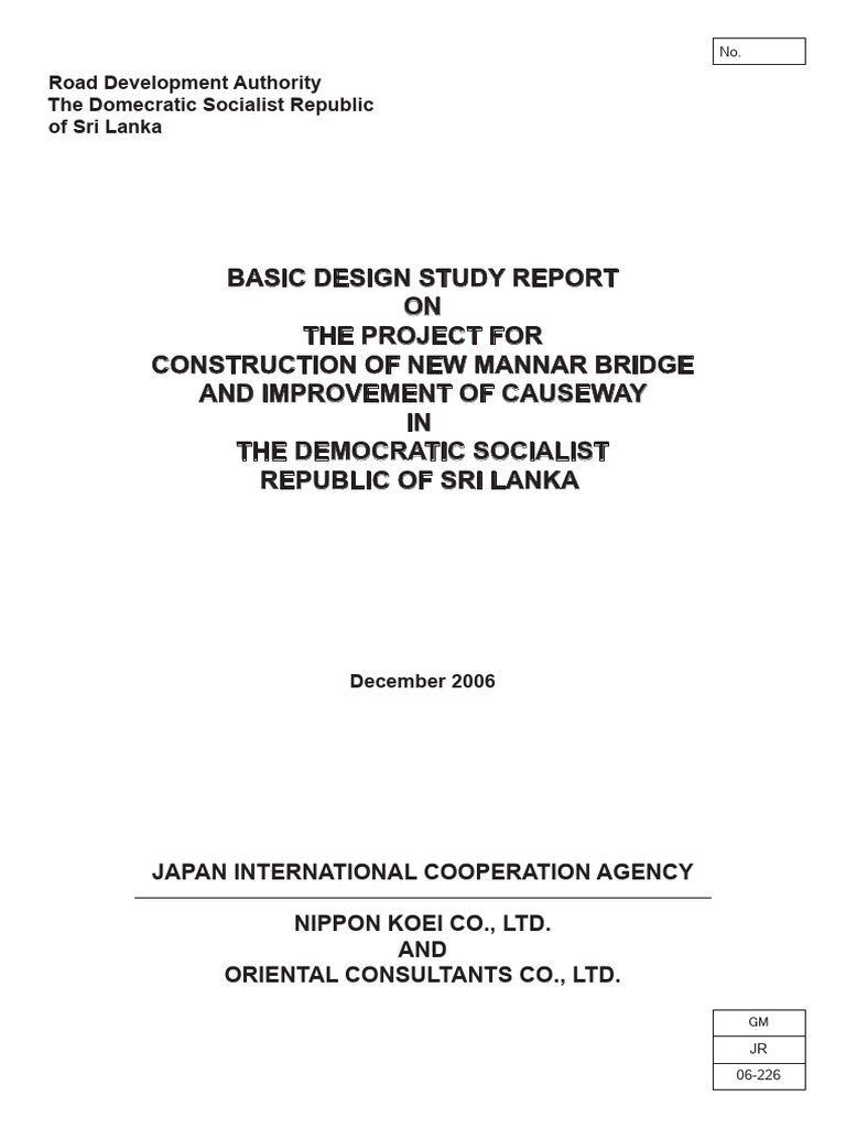Basic Design Report RDA+Causeway | PDF | Road | Bridge