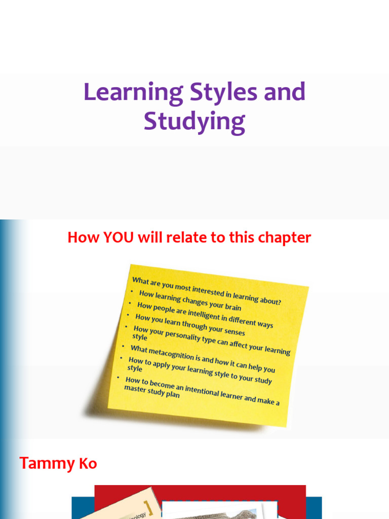 Week 3-Learning Styles and Studying | PDF | Learning Styles | Learning