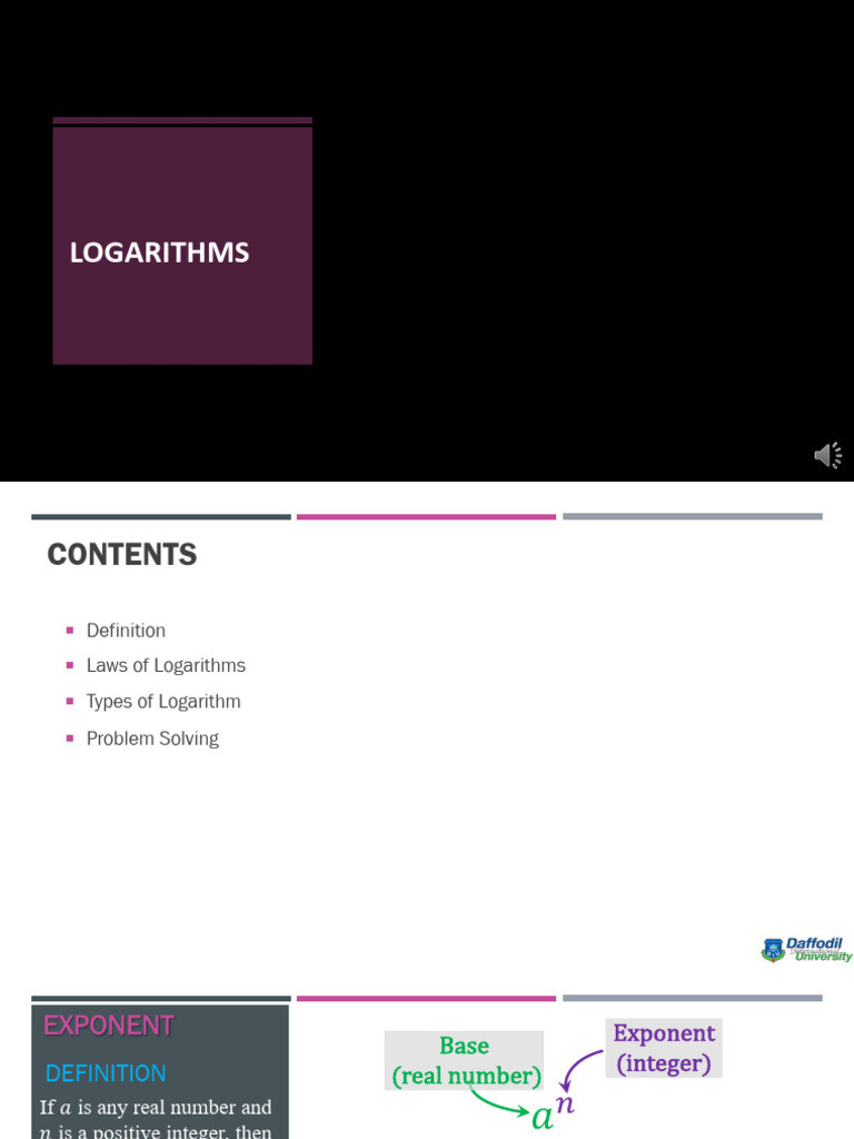 3 Logarithm | PDF | Logarithm | Exponentiation