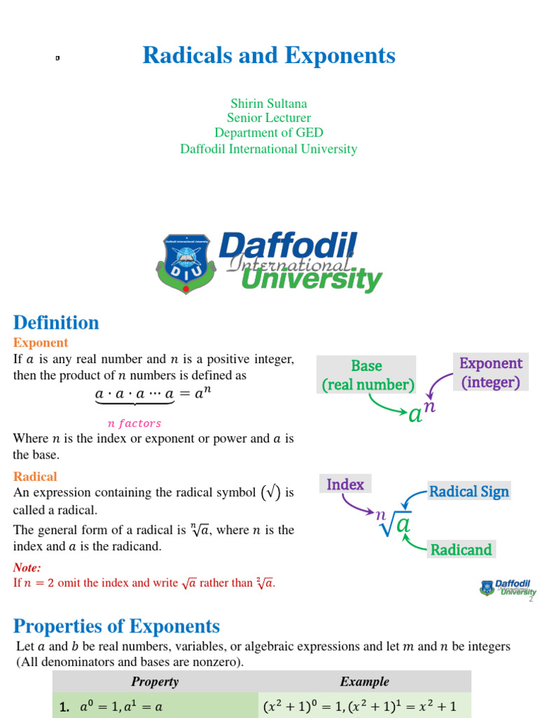 2 Radicals and Exponents | PDF | Exponentiation | Abstract Algebra