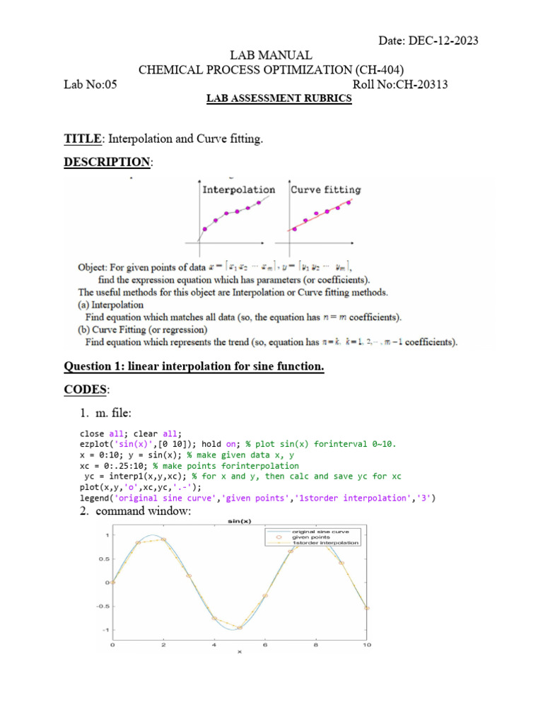 Lab 5 | PDF | Spline (Mathematics) | Interpolation