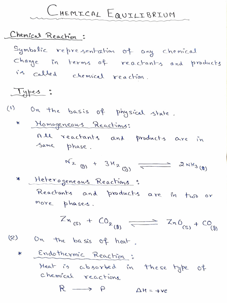 Chemical Equilbrium Pdf