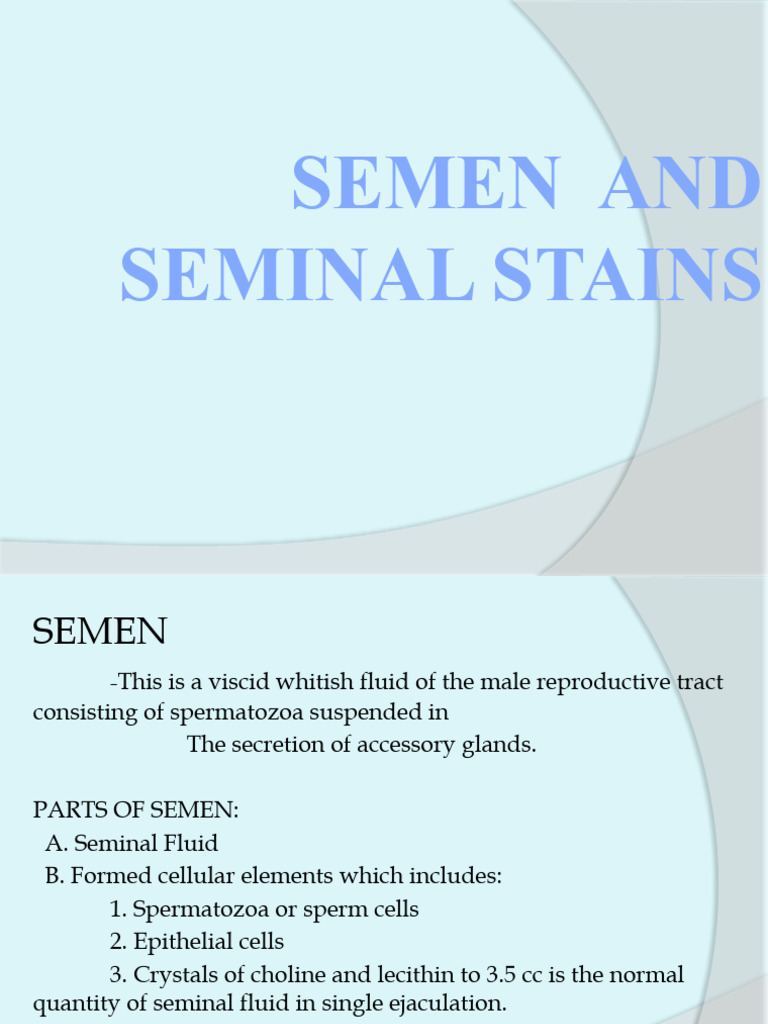 Semen & Seminal Stains | Download Free PDF | Semen | Staining