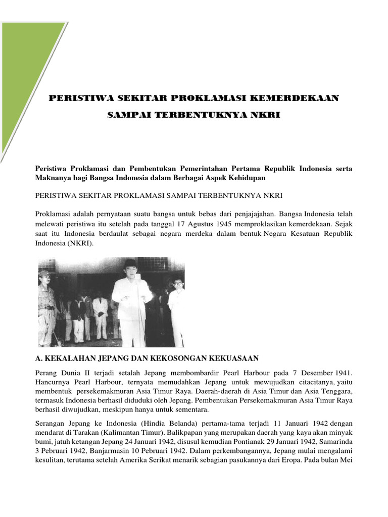 Proklamasi dan Pembentukan NKRI | PDF