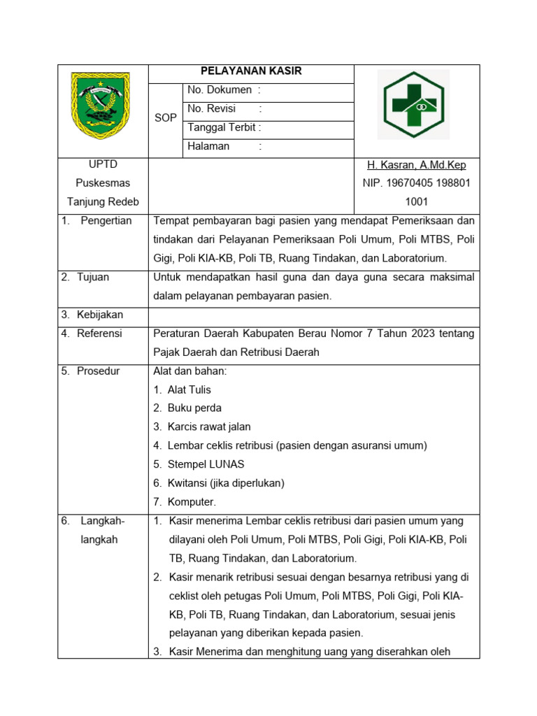 Sop Kasir - New | PDF