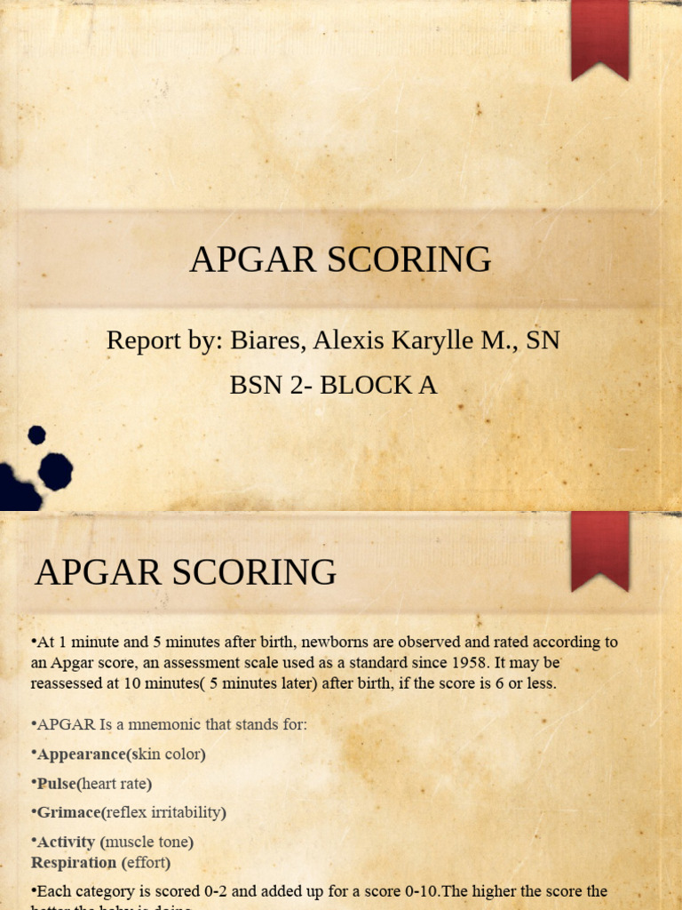 Apgar and Ballard Scoring-1 - 102757 | PDF | Anatomical Terms Of Motion ...