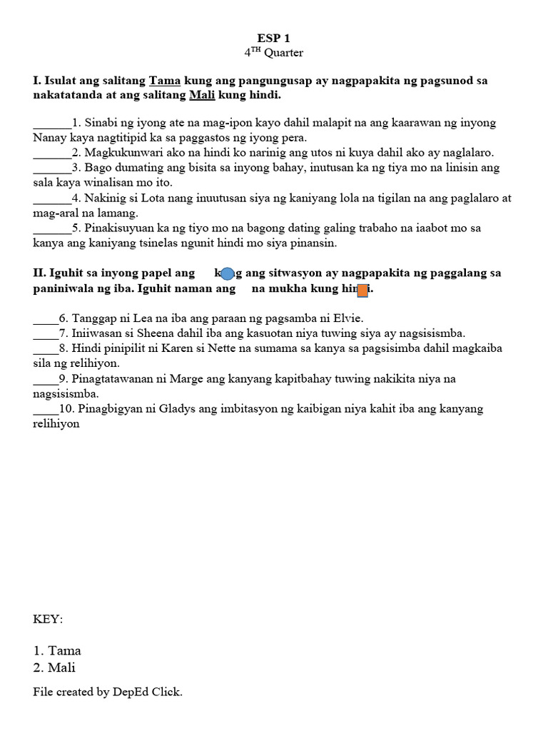 Esp 1 - Q4 - ST2 | PDF