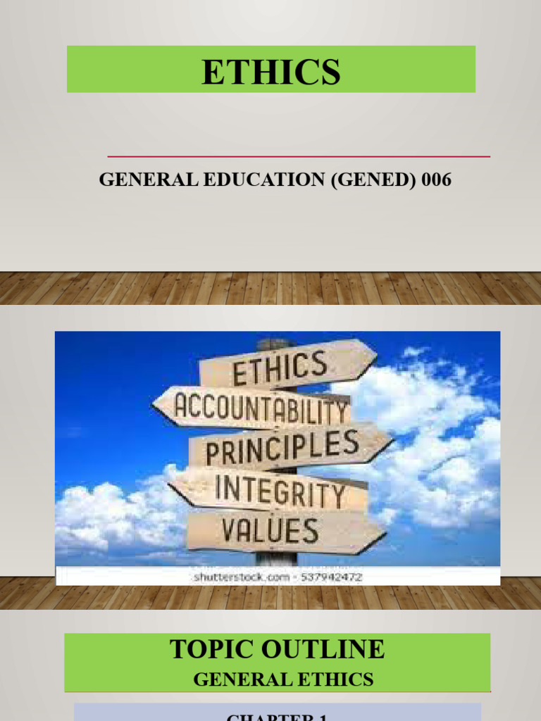 Evsu Beed 2a 2B Ethics Chapter1 | PDF | Morality