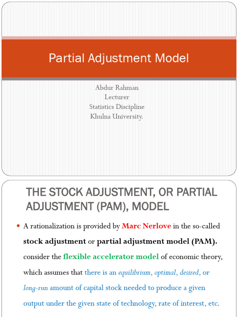 Partial Adjustment Model | PDF | Long Run And Short Run | Scientific ...