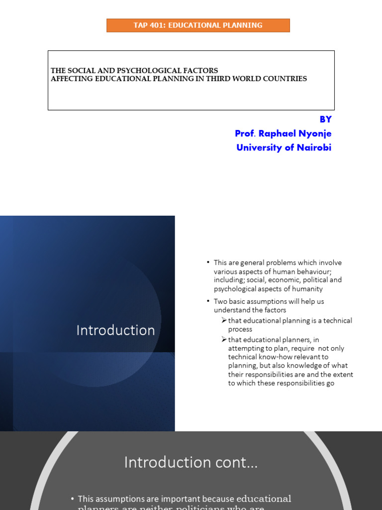 Challenges Facing Educational Planning | PDF