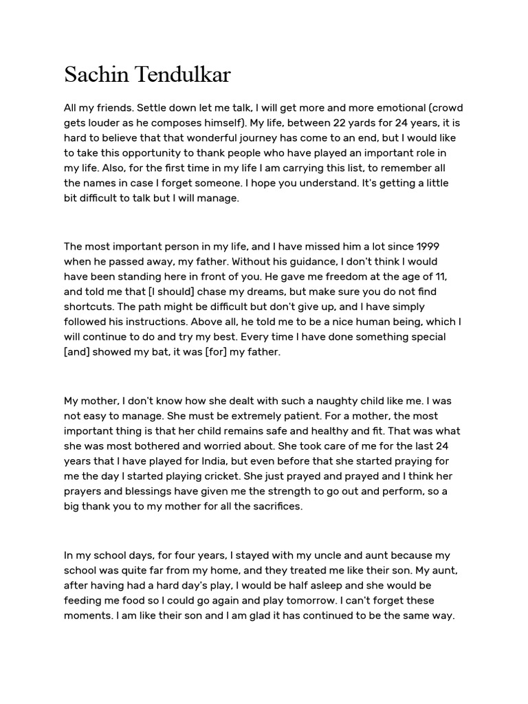 Sachin Tendulkar | PDF | Cricket