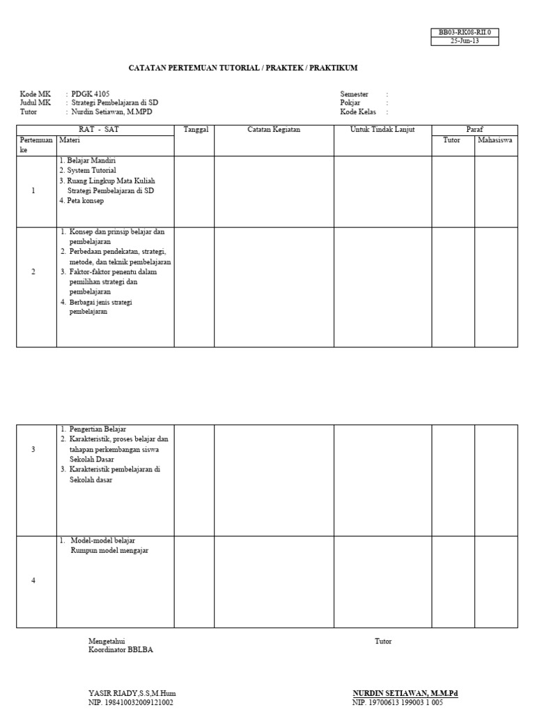 SP Catatan Tutorial | PDF | Karier & Perkembangan