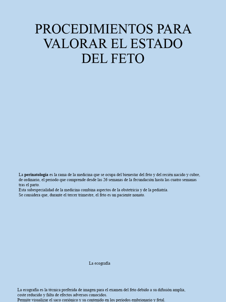 1.8PROCEDIMIENTOS PARA VALORAR EL ESTADO DEL FETO | PDF | Feto | El ...