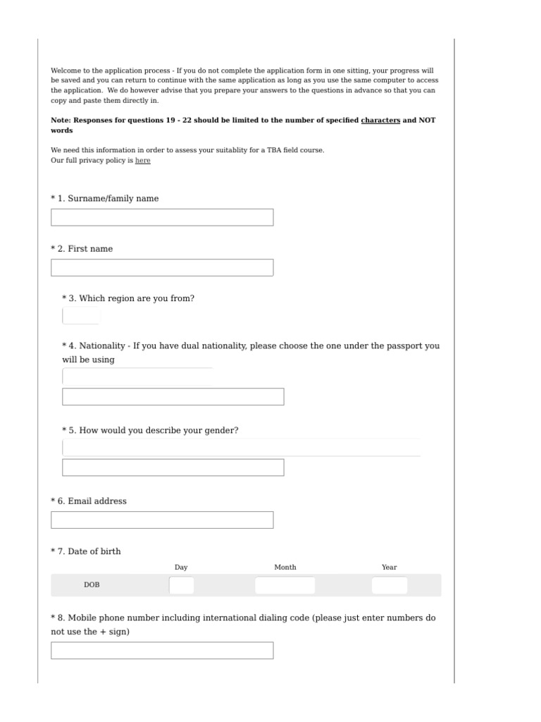 TBA Application Form | Download Free PDF | Travel Visa | Doctor Of ...