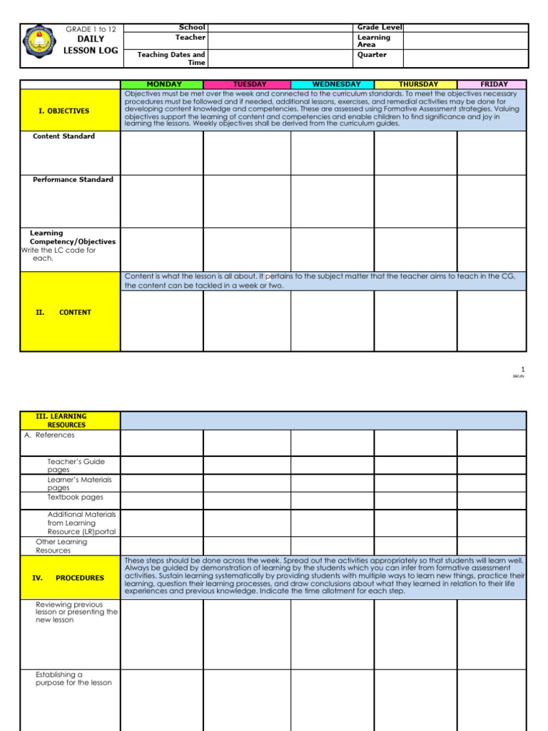 DLL Template | PDF | Intelligence | Pedagogy