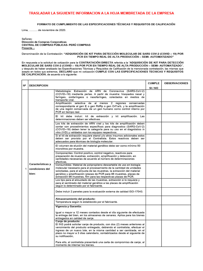 FORMATO - DE - CUMP - EETT - REQ - DE - CALIF - Kit - Detec - Alta - Semi - Auto | PDF ...