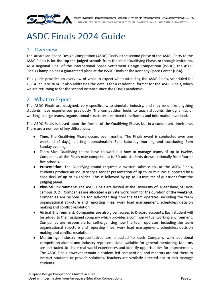 ASDC Finals 2024 Guide | PDF | Business