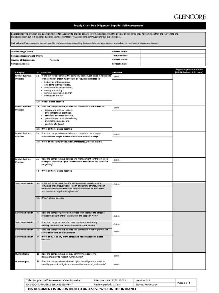 SSA Smart Questionnaire Prod V3.3 | PDF | Occupational Safety And ...