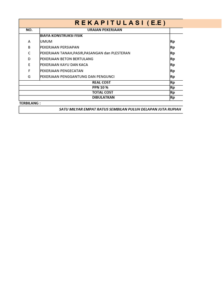 Laporan Biaya dan Progres Konstruksi | PDF